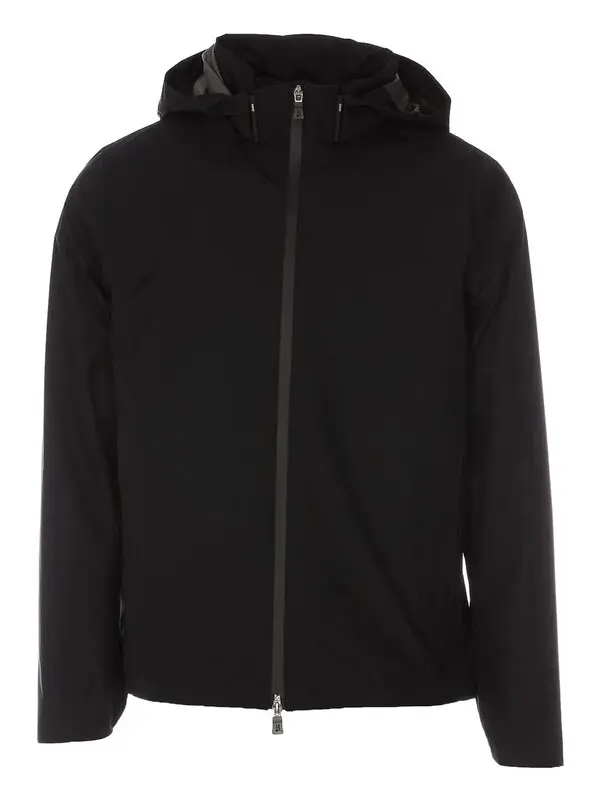 Herno Zip-up Hooded Jacket - Black