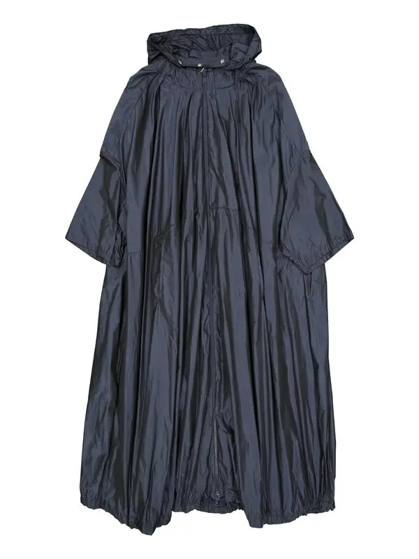 Herno Oversized Hooded Tiered Coat - Blue