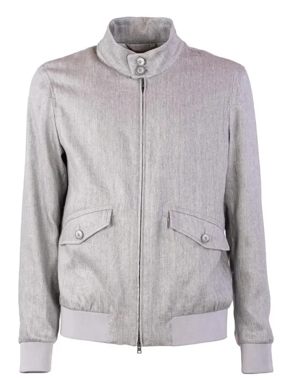Herno Linen Bomber Jacket - Gray