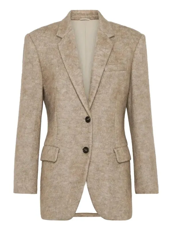 Brunello Cucinelli Monili Embellished Blazer - Beige