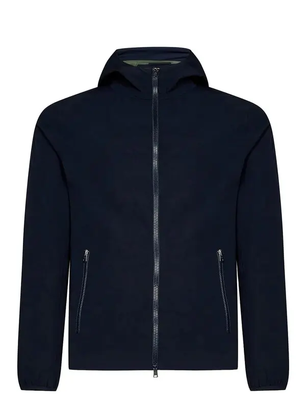 Herno Hooded Jersey Zip-up Jacket - Blue