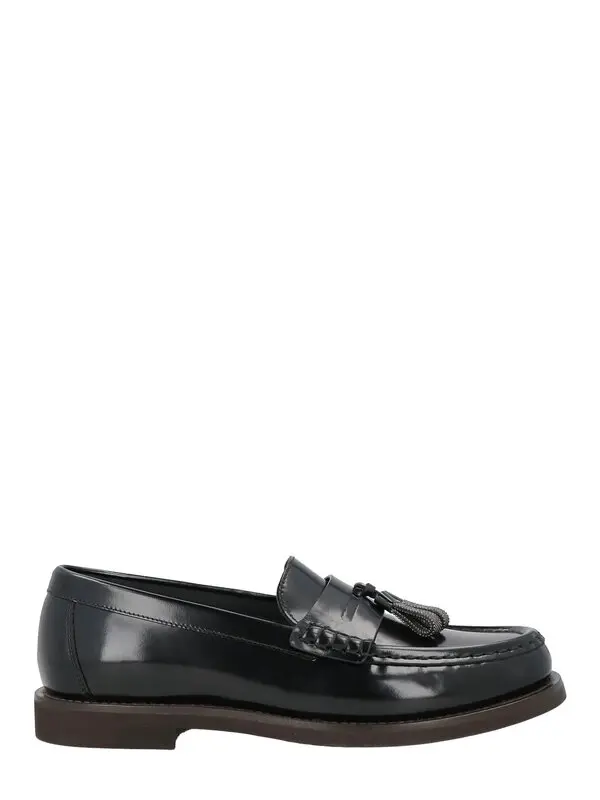 Brunello Cucinelli Leather Penny Loafer - Black