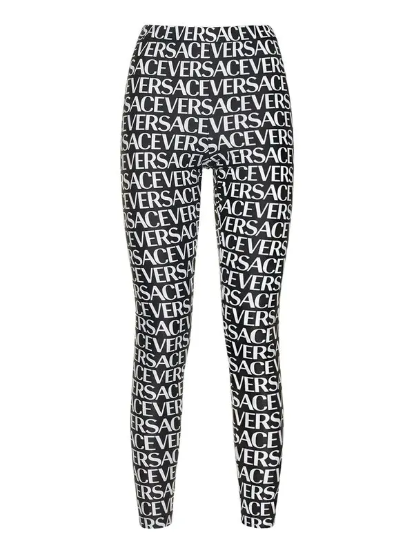 Versace Logo Leggings - Black