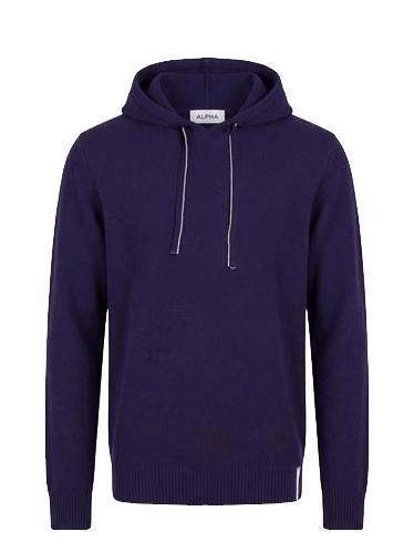 Alpha Studio Geelong Wool Hoodie - Navy