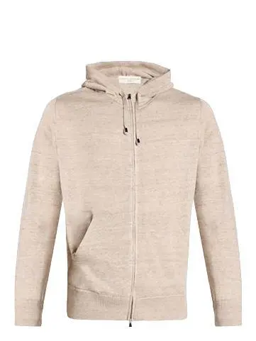 FILIPPO DE LAURENTIIS Linen & Cotton Blend Knit Cardigan - Sand