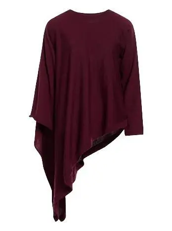 ANNA MOLINARI Wool Asymmetric Crewneck Sweater - Red