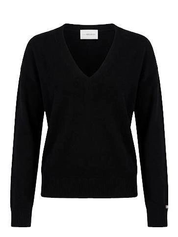 ANNA MOLINARI Wool And Cashmere V-neck Sweater - Black