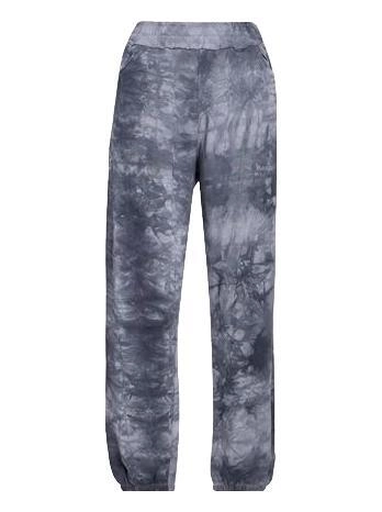 DISCLAIMER Cotton Fleece Tie-dye Track Pants With Logo - Grey