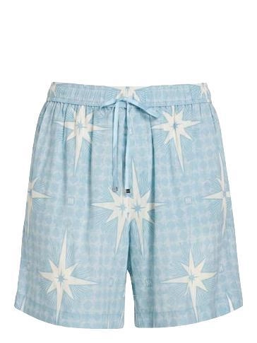 Amiri Viscose Printed High Waisted Shorts - Blue