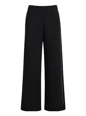 DISCLAIMER French Terry Track Pants With Crystal Appliqués - Black