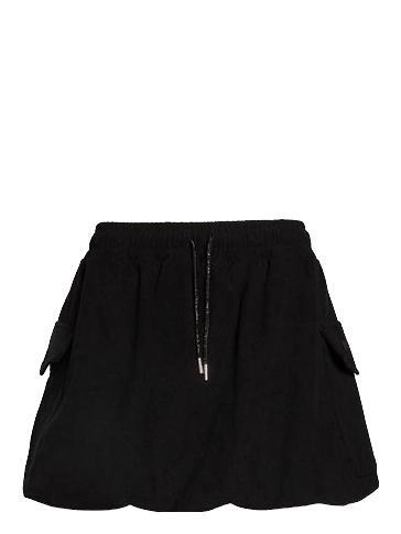 DISCLAIMER Polyester Mini Skirt With Crystals And Drawstring - Black