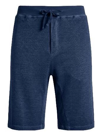 120% Lino High-waisted Drawstring Bermuda Shorts - Navy