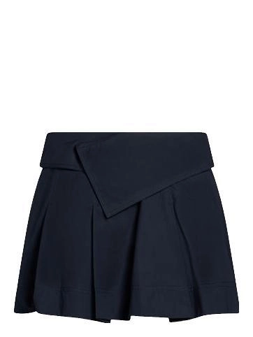 Pinko Pleated Cotton-elastane Mini Skirt - Blue
