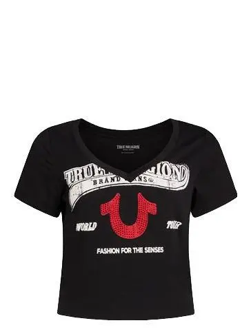True Religion T-shirt Size Cotton, Elastane - Black