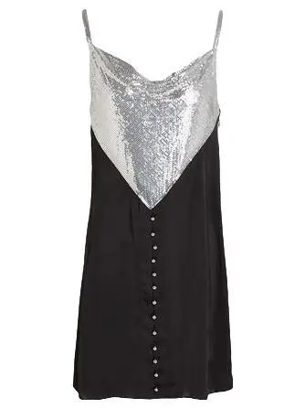 Rabanne Mini Dress In Polyester And Aluminum - Silver