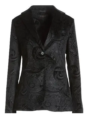 CIRCOLO 1901 Velvet Paisley-print Single-breasted Blazer - Black