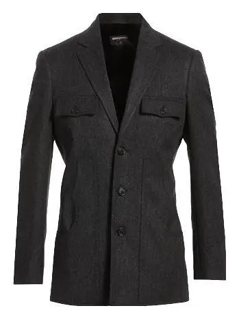 Dsquared2 Charcoal Virgin Wool, Cotton, And Linen Single-breasted Blazer - Grey