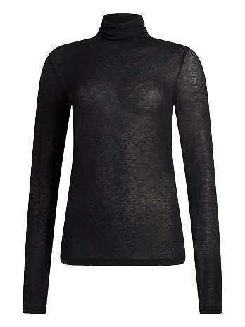 CARACTÈRE Long-sleeve Turtleneck Top - Black