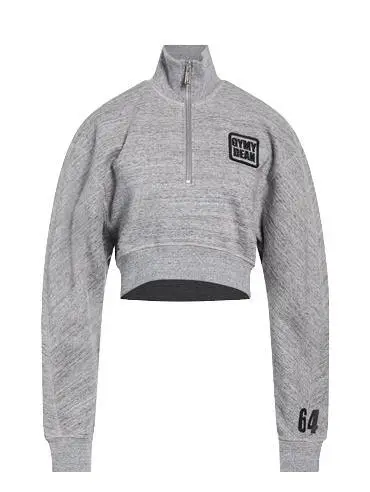 Dsquared2 Cotton Cropped Sweatshirt With Half-zip And Embroidered Logo - Grey