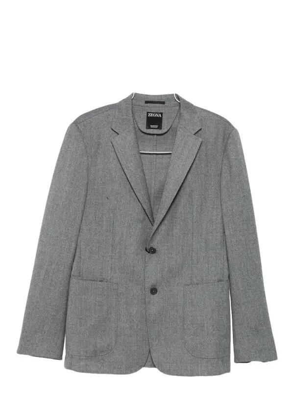 Zegna Long-sleeved Suit Jacket - Gray