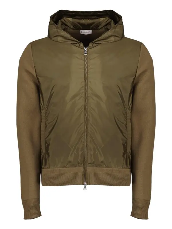 Moncler Zip-up Hooded Cardigan - Brown
