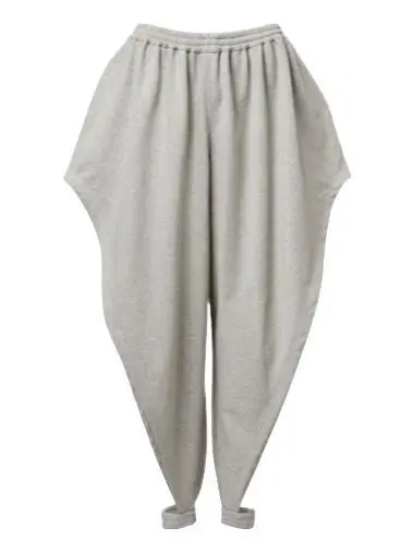 Alaïa Ruffled Cotton-blend Fleece Tapered Pants - Gray
