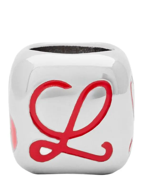 Loewe Anagram Dice Bag Charm - Silver
