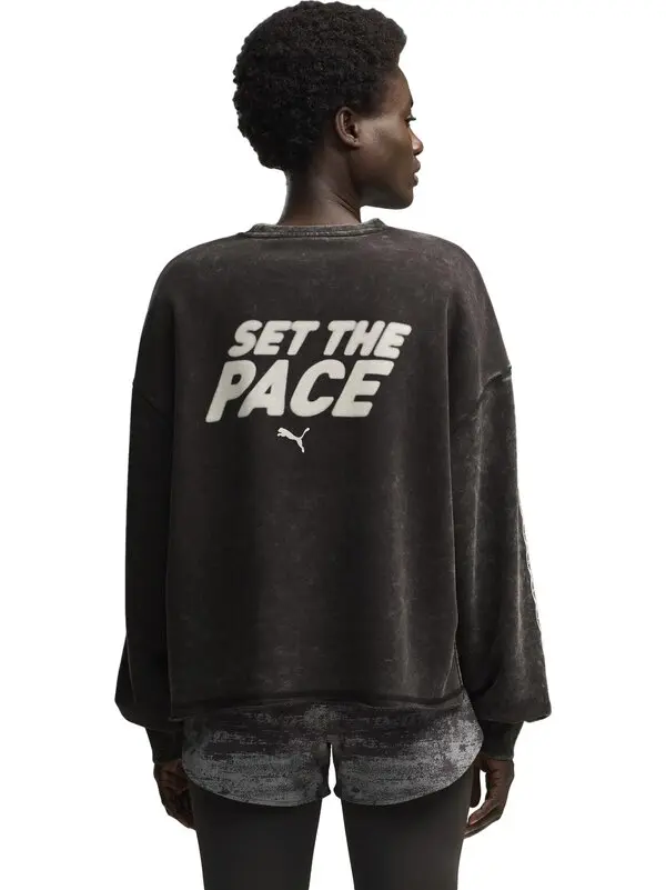 PUMA Run Culture Oversized Graphic Sweatshirt - Black