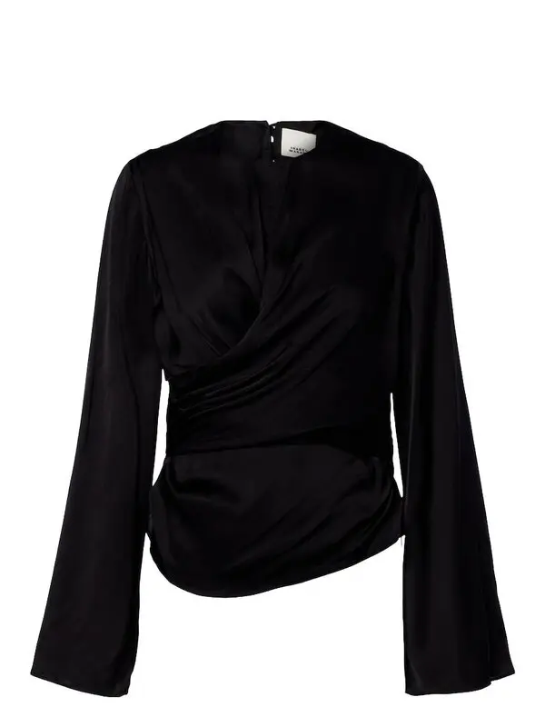 Isabel Marant Étoile Neame Draped Satin Top - Black