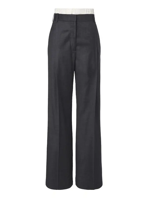 RÓHE Virgin Wool Wide-leg Pants - Grey