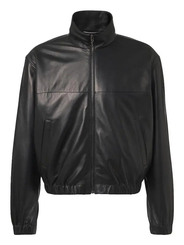 Saint Laurent Leather Blouson Jacket - Black
