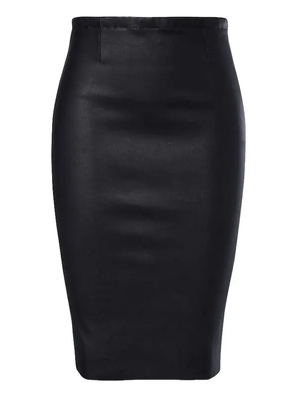 Stouls Gilda Leather Midi Skirt - Black