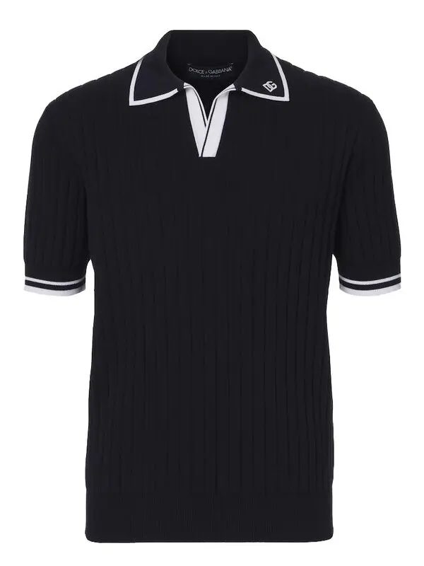 Dolce & Gabbana Dg Cotton Polo Shirt - Blue