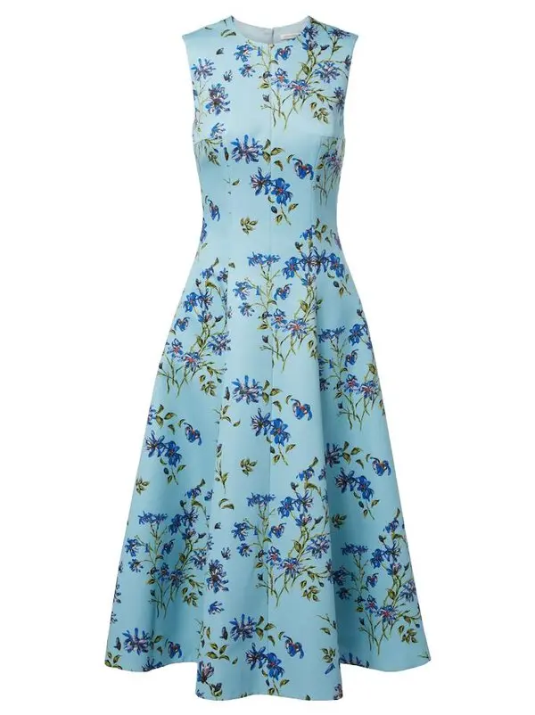 EMILIA WICKSTEAD Mara Floral Midi Dress - Blue