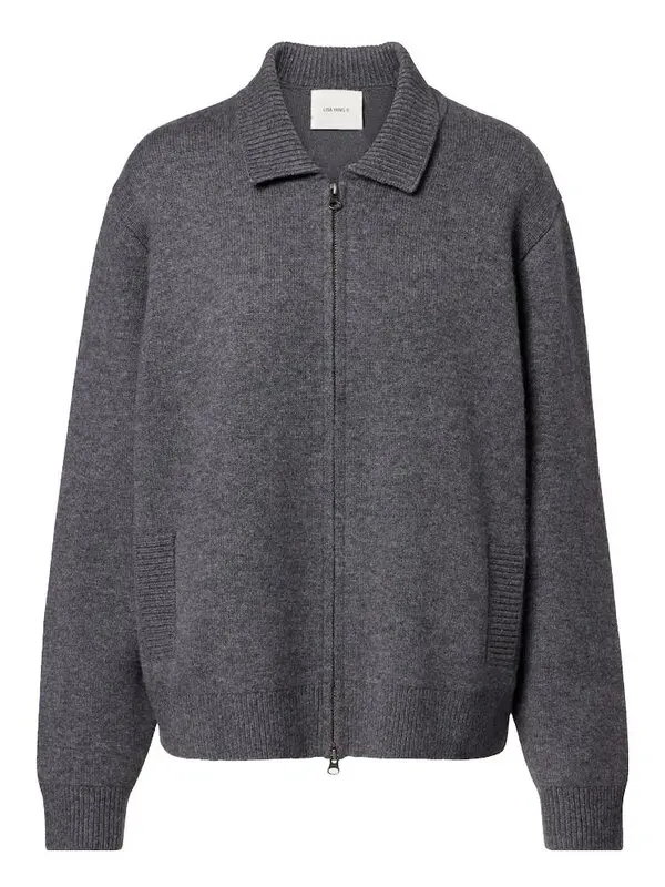 LISA YANG Aleya Cashmere Zipped Cardigan - Grey