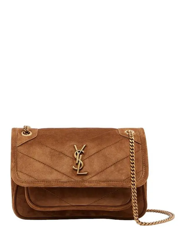 Saint Laurent Niki Mini Suede Shoulder Bag - Brown