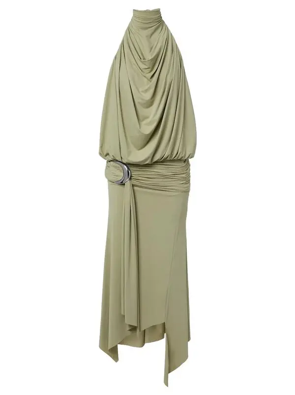 DE LA VALI Vida Draped Jersey Mini Dress - Green