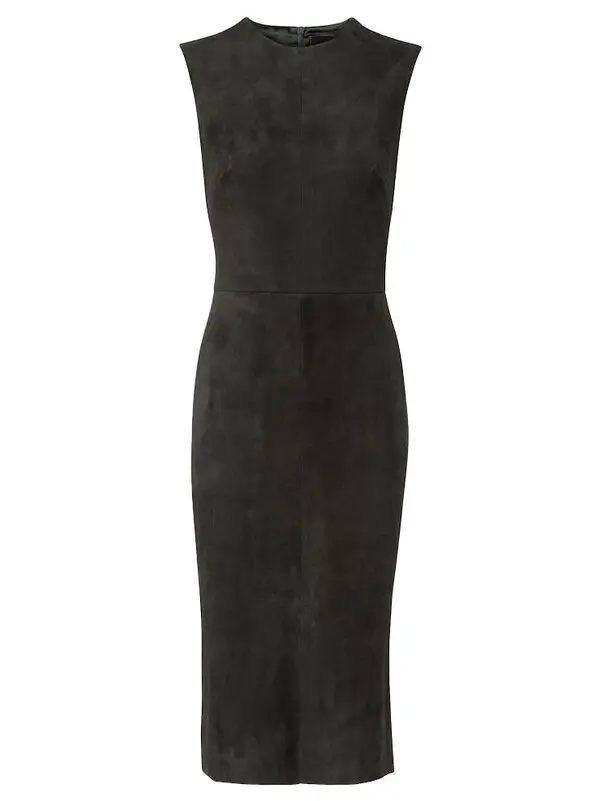 Stouls Evita Suede Midi Dress - Green