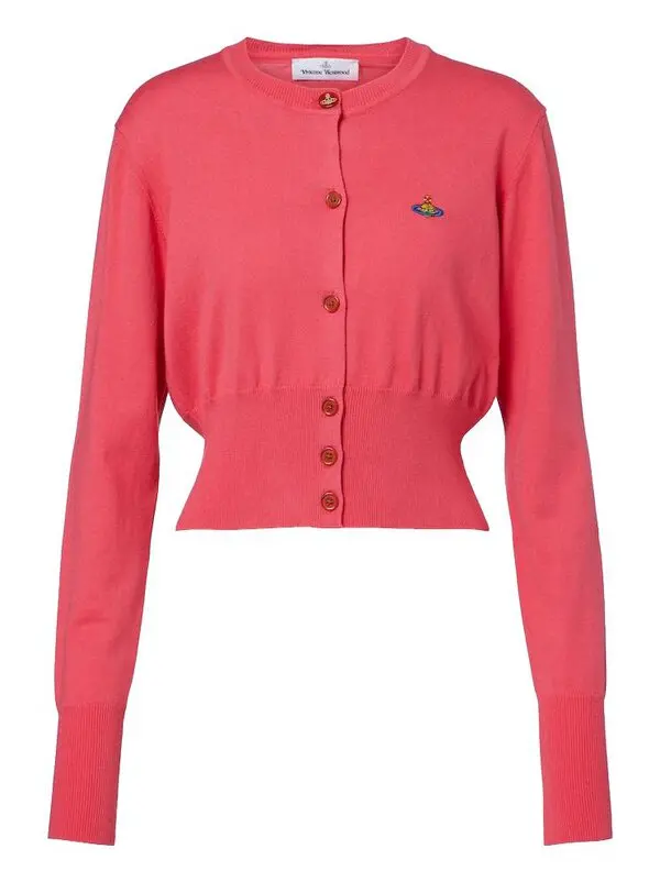 VIVIENNE WESTWOOD Bea Cropped Cotton And Cashmere Cardigan - Pink
