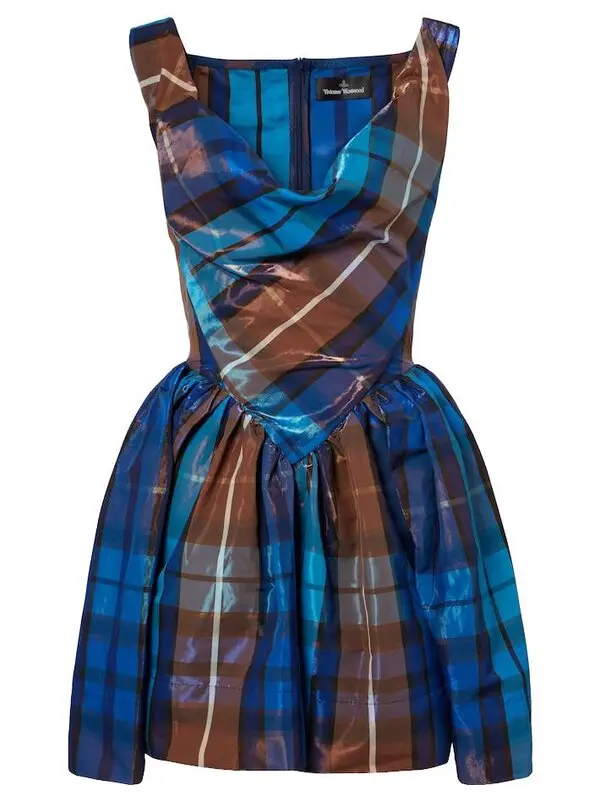 VIVIENNE WESTWOOD Checked Twill Mini Dress - Blue