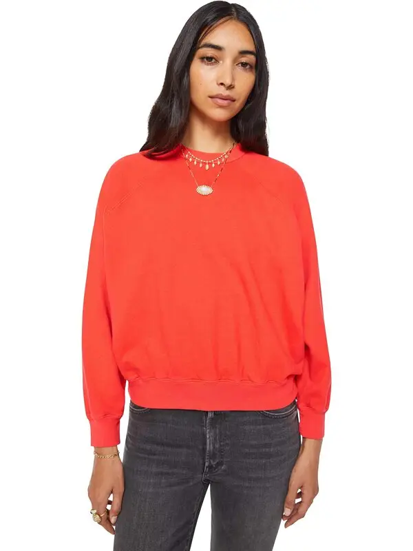 MOTHER The Biggie Concert Mandarin Sweatshirt - Red