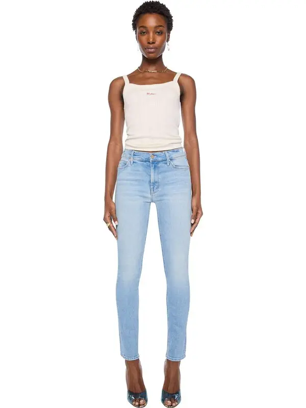 MOTHER The Mid Rise Dazzler Hover Jeans In Derby Doll - Light Blue