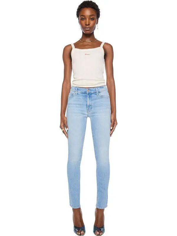 MOTHER The Mid Rise Dazzler Hover Jeans In Derby Doll - Light Blue