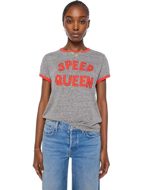 MOTHER The Boxy Goodie Ringer Speed Queen T-shirt - Red