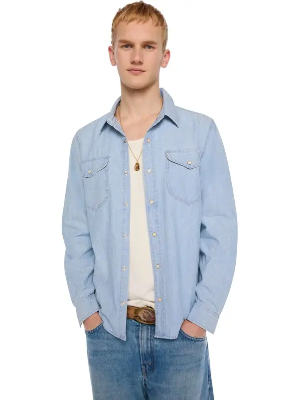 MOTHER The Speed Date Leave Shop Light On Shirt - Blue