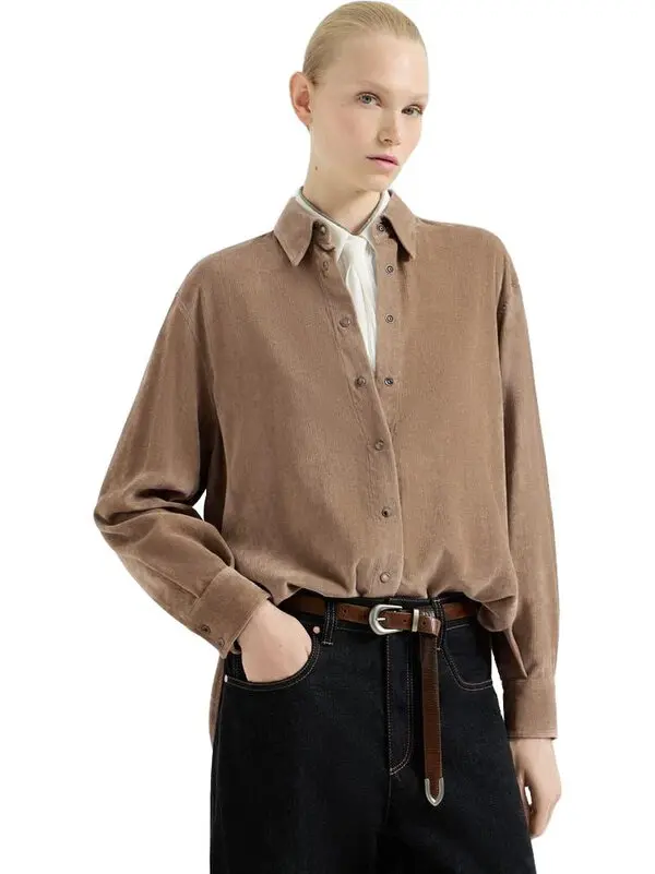 Brunello Cucinelli Fluid Corduroy Shirt - Espresso