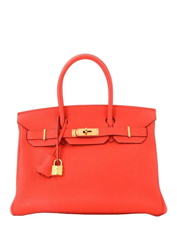 Hermès Birkin Handbag Orange Togo With Gold Hardware 30 - Red