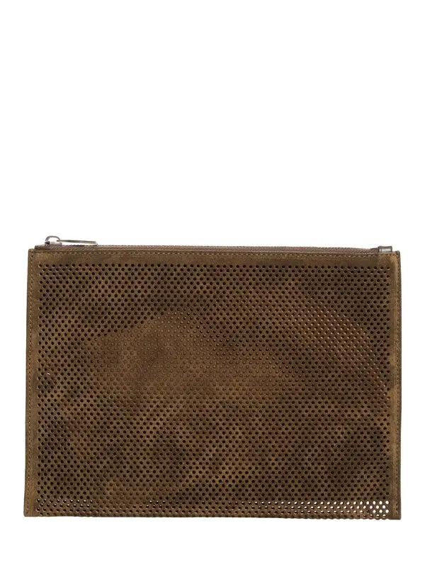 Proenza Schouler Perforated Leather Pouch - Olive
