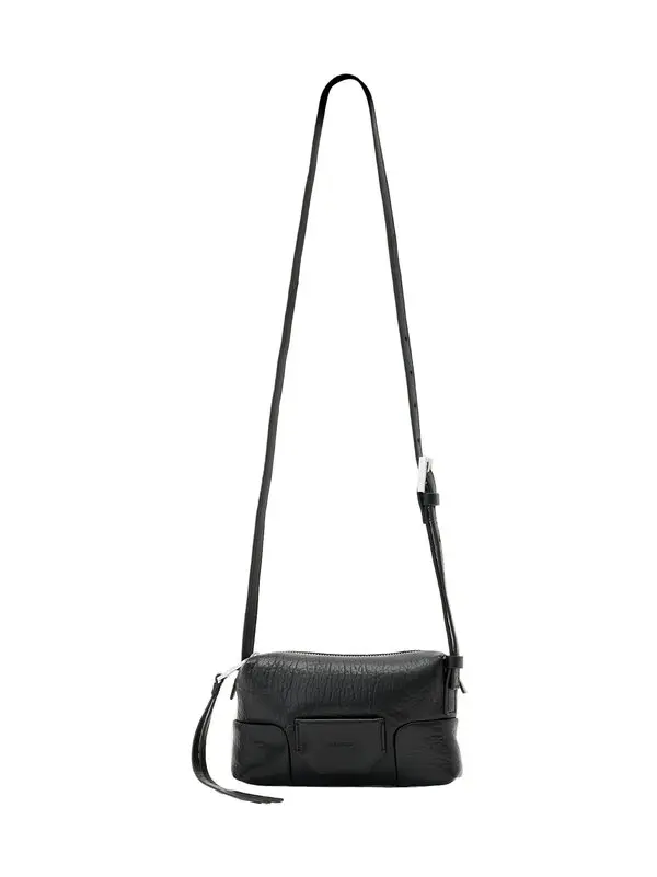 ALLSAINTS Ares Micro Crossbody Bag - Black/silver