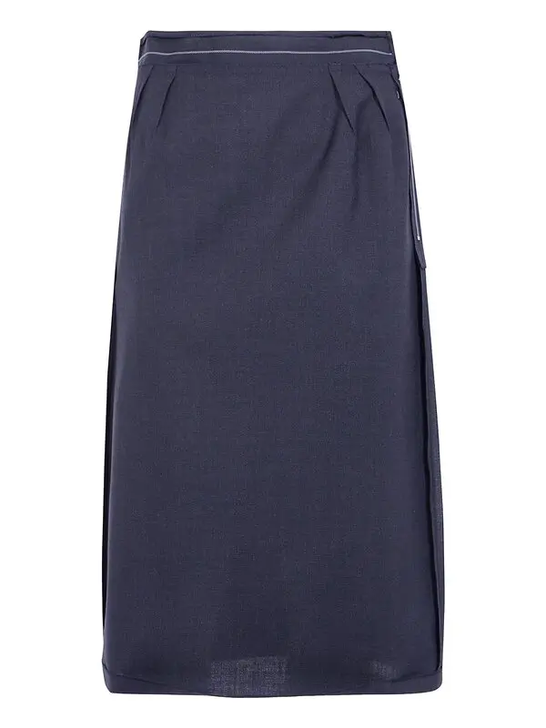MAISON MARGIELA Wool Midi Skirt - Gray